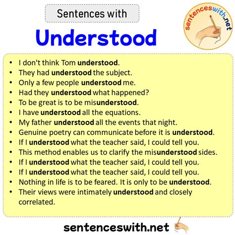 Sentences With Understood Sentences About Understood Sentenceswithnet