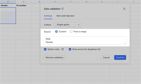 Use Data Validation In Sheets