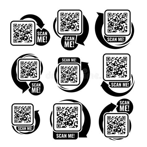 Qr Code Template Set Scan Me Icon For Payment Stock Illustration