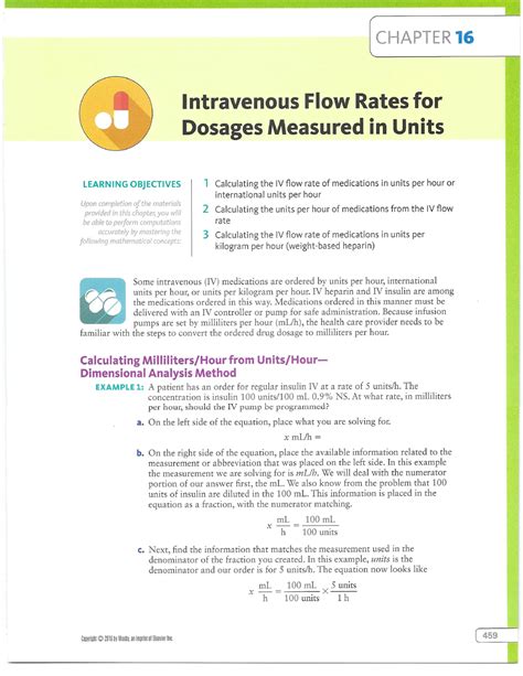 Intravenous Flow Rates For Dosages Measured In Units NURS 3614 Studocu