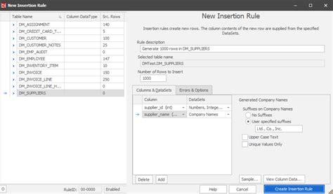 The New Insertion Rule Form Data Masker 6 Product Documentation