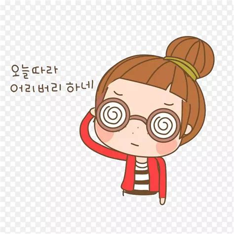 卡通丸子头小女孩眩晕PNG图片素材下载 图片编号vyeppkdq 免抠素材网