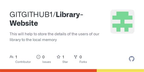 Github Gitgithub1library Website This Will Help To Store The
