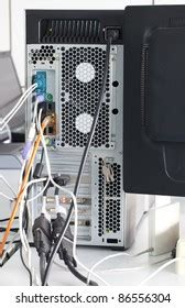 Backside View Desktop Computer Monitor Connected Stock Photo 2475982893 Shutterstock