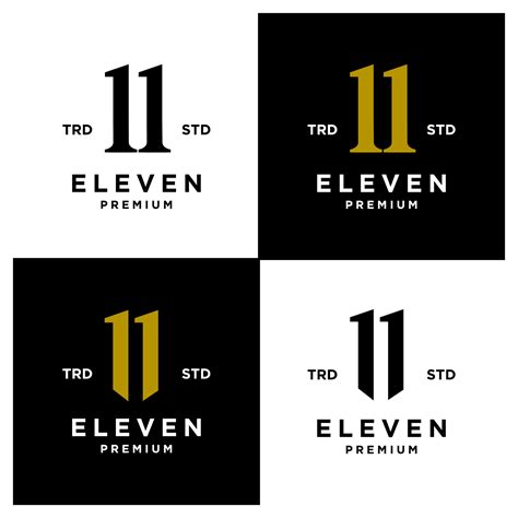Eleven Initial Number 11 Icon Design Logo Minimal Set Collection