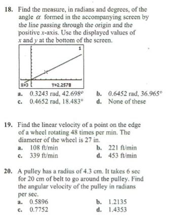 Solved Find The Measure In Radians And Degrees Of Theangle Chegg