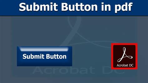 How To Create Submit Button To Fillable Pdf Form Using Adobe Acrobat Pro Youtube