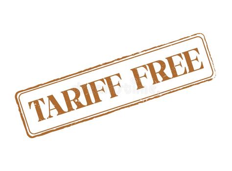 Tariff Free Rubber Stamp Seal With An Outline And Text Stock Vector