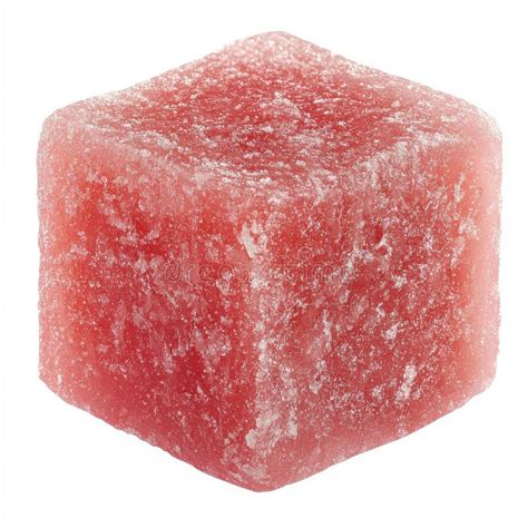Red Cube Shaped Jelly Candy With Sugar Crystals Stock Illustration Illustration Of Translucent