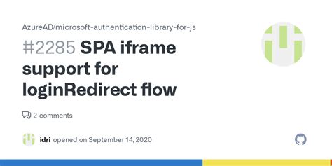 Spa Iframe Support For Loginredirect Flow · Issue 2285 · Azureadmicrosoft Authentication