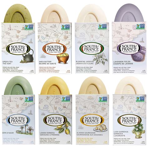 South Of France Natural Body Care Triple Milled 6oz Bar Soap Variety