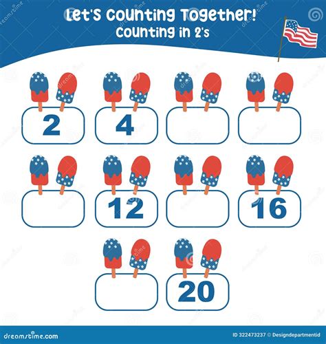 Math Activity Count And Write The Missing Numbers Stock Vector