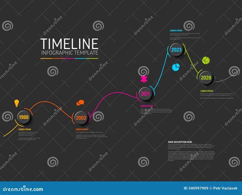 Timeline Diagram Template Layout In Blue Color Flowchart Infog Creative