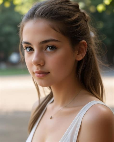 Premium Ai Image A Girl With A Ponytail And A Necklace On Her Head