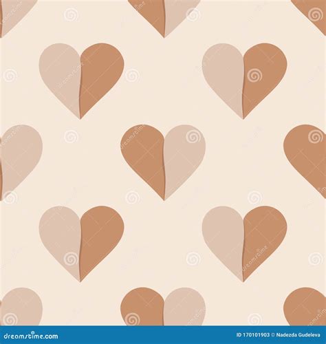 Abstract Heart Seamless Pattern In Minimalistic Style Stock Illustration Illustration Of Flat