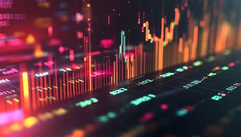 Abstract Digital Stock Market Data Visualization With Colorful Bars And