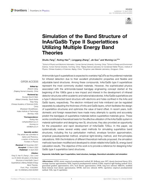 Pdf Simulation Of The Band Structure Of Inasgasb Type Ii