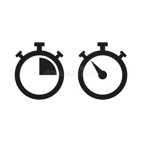 Stopwatch Icon Set Timer Countdown Symbols Black Circular Designs Modern Vector Illustration