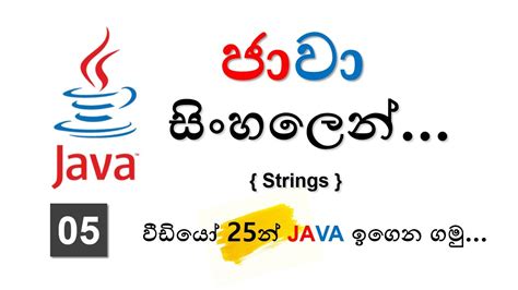 Strings Java Sinhala Tutorials 05 2025 Youtube