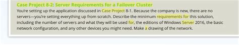 solved case project 8 2 server requirements for a failover