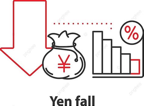 Yen Fall Concept Icon Fall Web Decrease Vector Fall Web Decrease Png