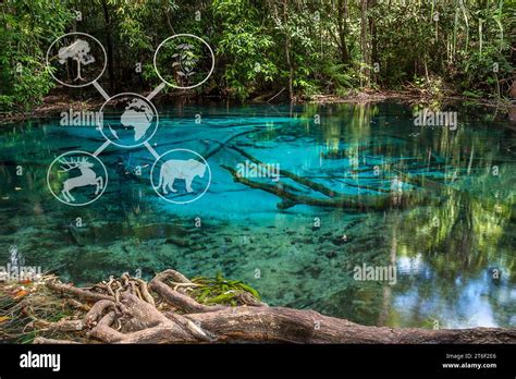 Ecosystem And Preserve Nature And Sustainable Concept Watershed Forest River And Tree With Sun