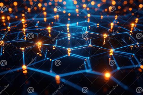 Abstract Neural Network With Glowing Nodes Of Ai Learning Process Visualized As A Network Of