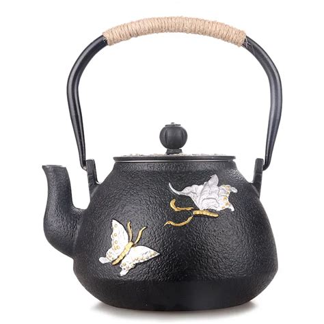 주철 코팅없이 웅대 한 이중 철 드로잉 차 주전자 끓는 물 주전자 주전자 일본어 쿵후 차 세트 12l찻주전자 Aliexpress