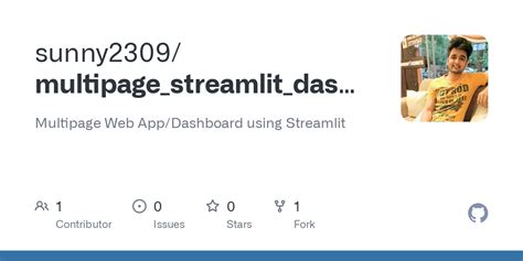 Github Sunny2309multipagestreamlitdashboard Multipage Web App