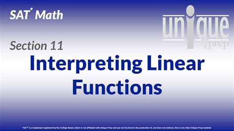 Sat Math 11 Interpreting Linear Functions Youtube