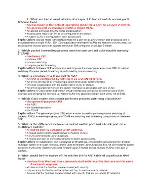 CCNA 2 SRWE Practice PT Skills Assessment PTSA Part 1 Answers CCNAv7 Switching Routing