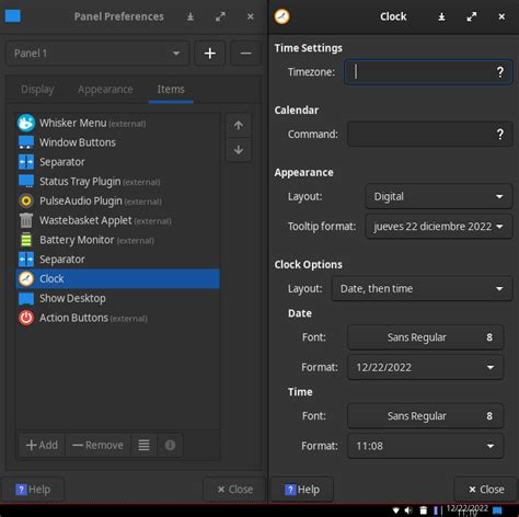 Clock Panel Item Broken On Xfce4 Xfce Endeavouros