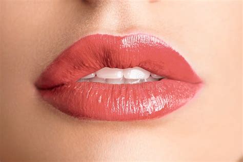 Close Up Beautiful Lips Plump Lips Which Lipstick Stock Photo Image Of Face Mouth