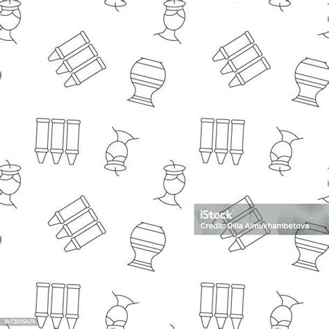 염료와 아티스트의 벡터 이음매없는 패턴은 다양한 요소로 만들어집니다 개발에 대한 스톡 벡터 아트 및 기타 이미지 개발 곡선 교육 Istock