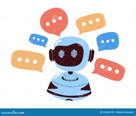 chatbot outline icon features speech bubbles around of robot head symbolizing automated
