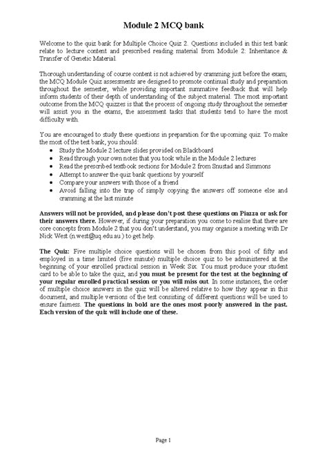 Module MCQ Test Bank Module MCQ Bank Welcome To The Quiz Bank For Multiple Choice Quiz