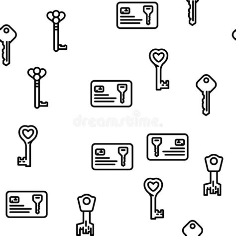 Key For Open And Close Padlock Vector Seamless Pattern Stock Illustration Illustration Of
