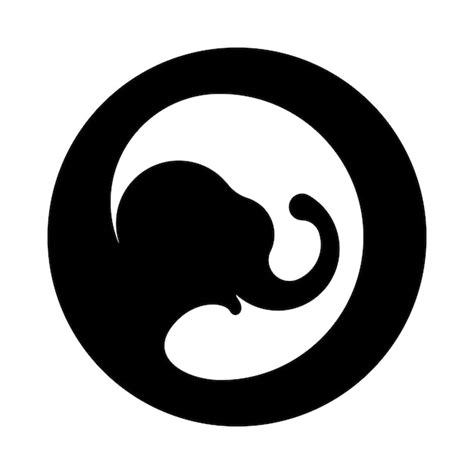 Premium Vector Elephant Silhouette In Circle