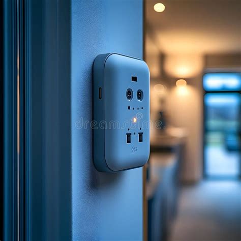 Close Up Of A White Wall Mounted Device With Two Black Sensors And A