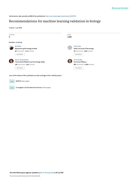 Recommendations For Machine Learning Validation In Pdf Machine