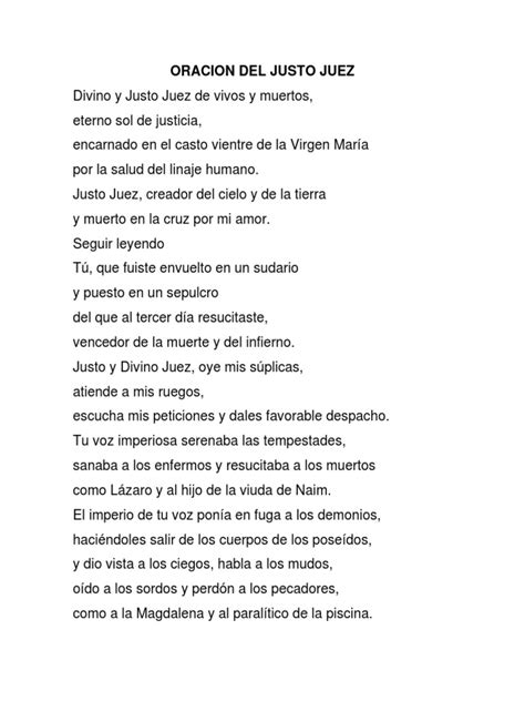 Oracion Del Justo Juez Pdf Oración Creencia Religiosa Y Doctrina