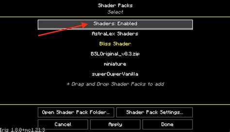Shaderpacks Installation Legacy Launcher Wiki