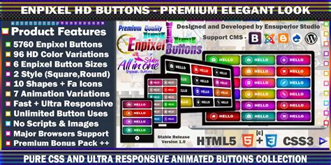 Enpixel Responsive Mega Buttons Pack Pure CSS By Ensuperior Codester