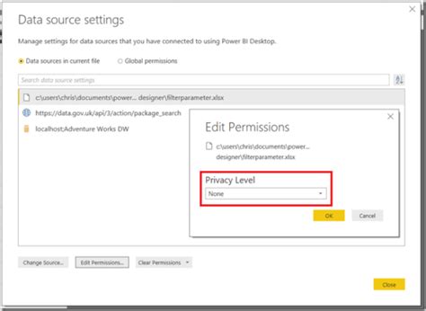 Chris Webbs Bi Blog Data Privacy Settings In Power Bipower Query
