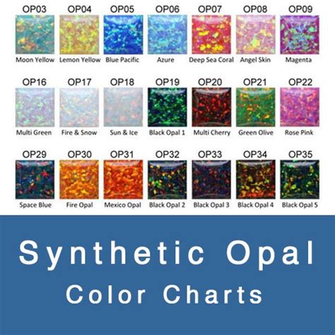 Opal Color Chart Synthetic Opal Color Sample Chart For Opal Color