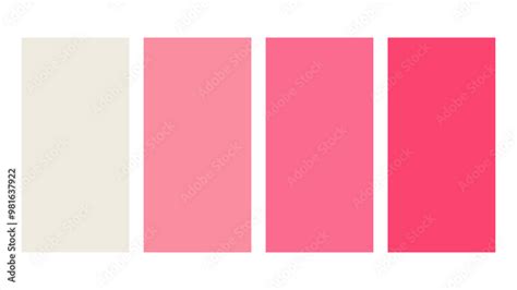 White Pink Hot Pink Fuchsia Color Palette Set Of Bright Color Palette Combination In Rgb Hex