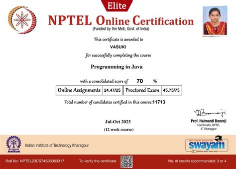 Vasuki P On Linkedin Java Programming Nptel Iitkharagpur