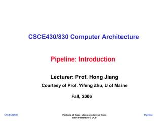 Lec11Computer Architecture Pipeline Introduction Ppt