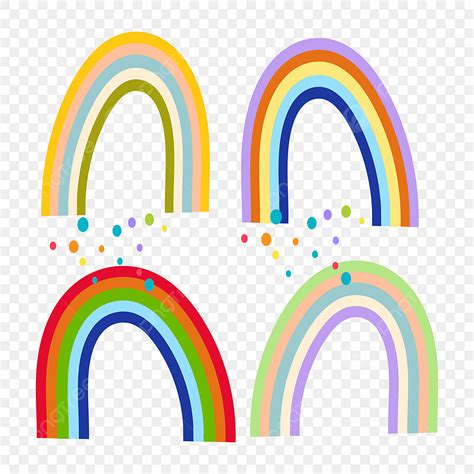 손으로 그린 귀여운 화려한 무지개 세트 Png 무료 다운로드 손으로 그린 귀엽다 화려한 Png 일러스트 및 벡터 에 대한 무료 다운로드 Pngtree