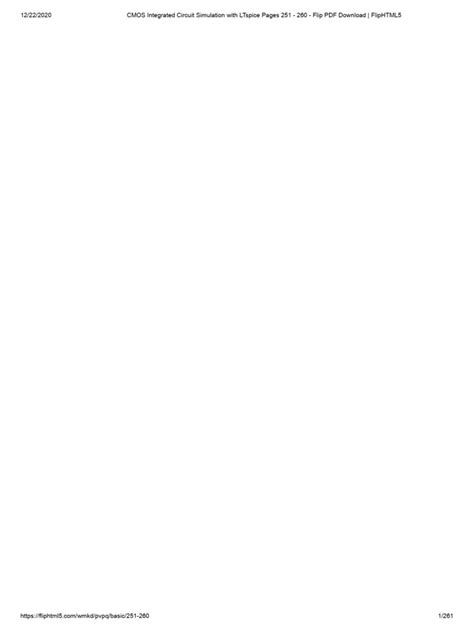 Cmos Integrated Circuit Simulation With Ltspice Pages 251 260 Flip Pdf Download Fliphtml5